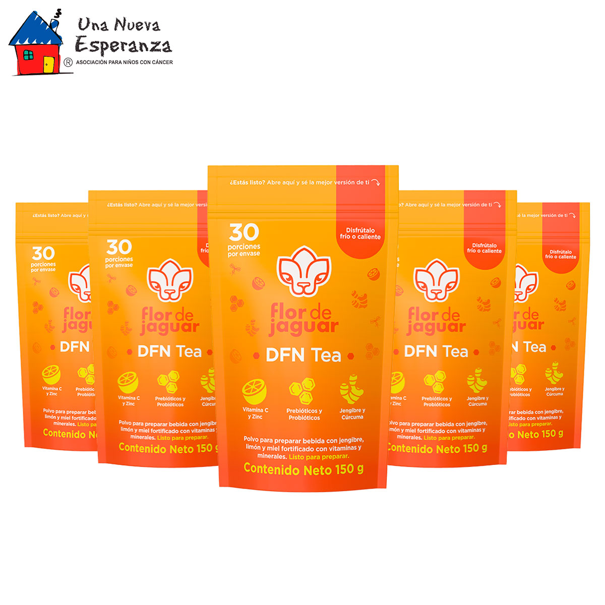 Regala Pack De DFN Tea (5 Pzas) Abrazos De Esperanza - Flor De Jaguar